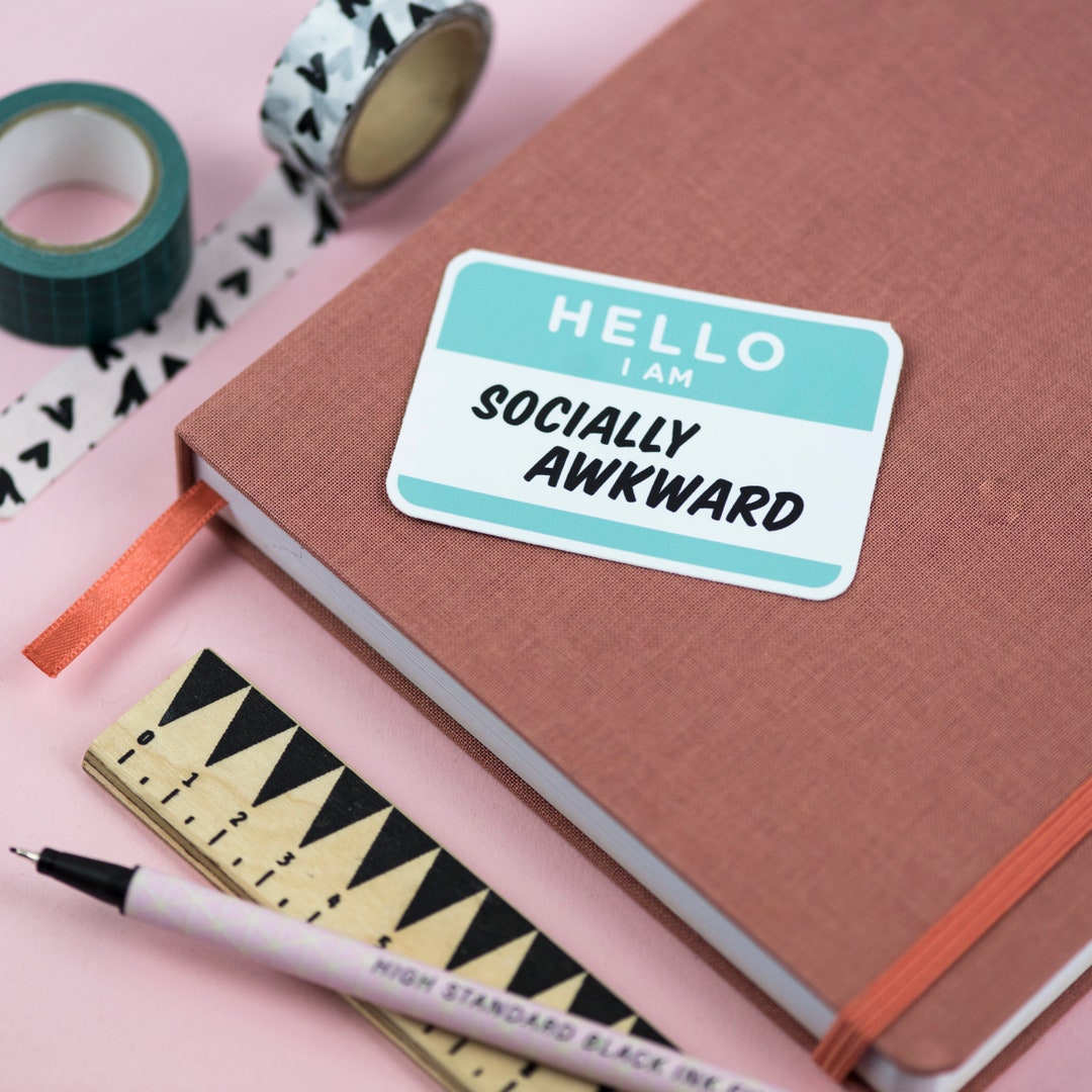 Hello I Am Socially Awkward Vinyl Sticker - Etsy UK