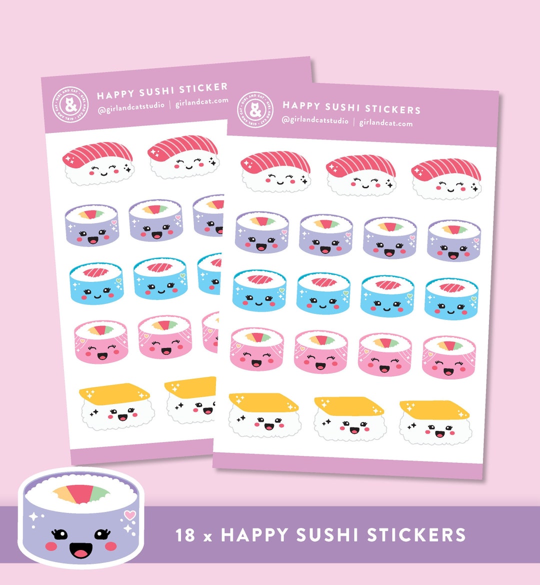 Sushi Planner Stickers, Kawaii Journal Stickers - Etsy