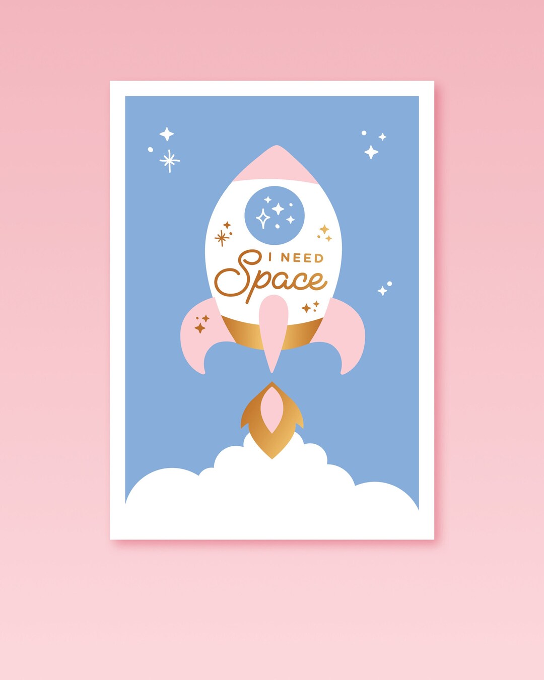I Need Space Art Print Space Themed Wall Art Rocket - Etsy
