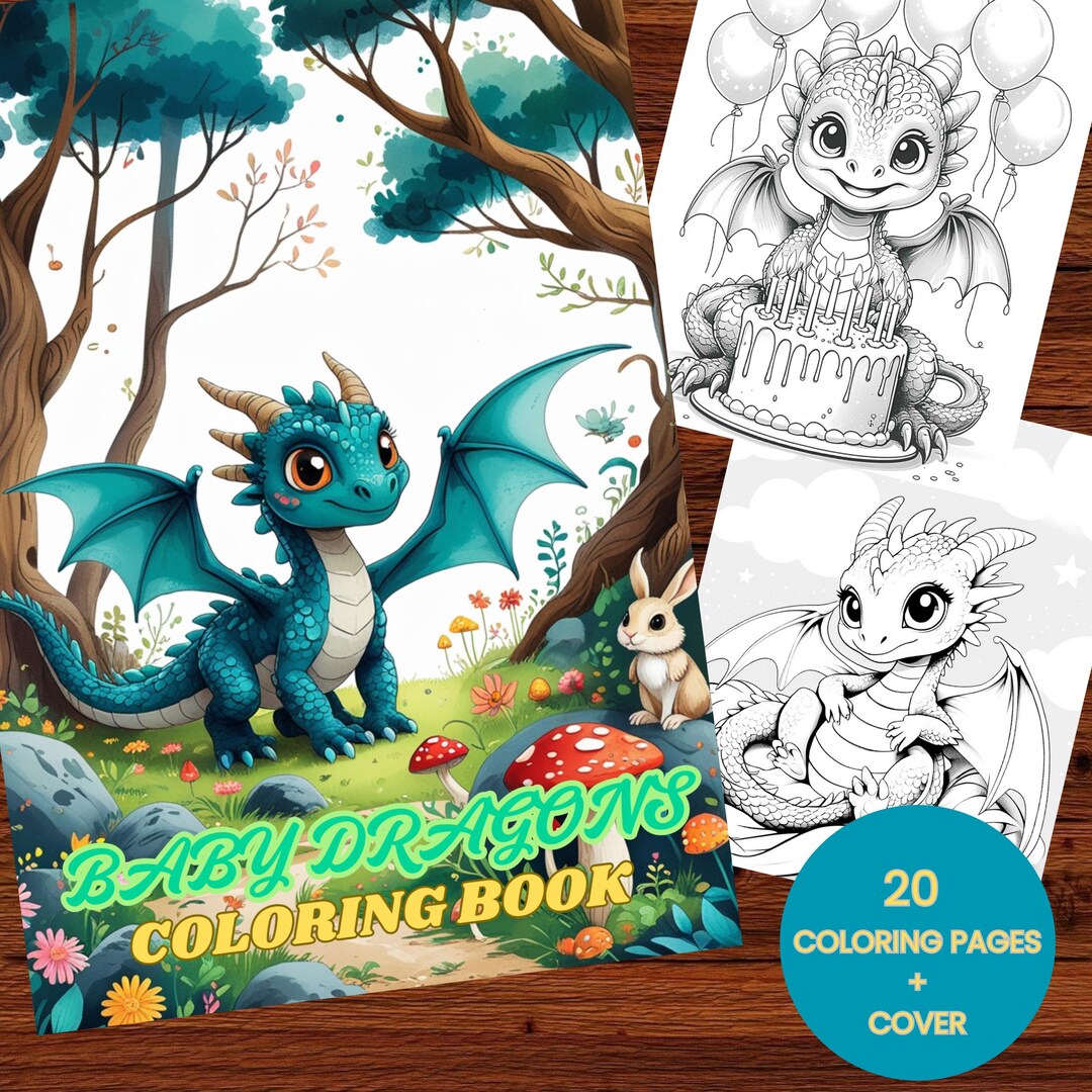 20 Baby Dragon Coloring Pages, Adorable, Magical Fantasy, Art for Kids ...