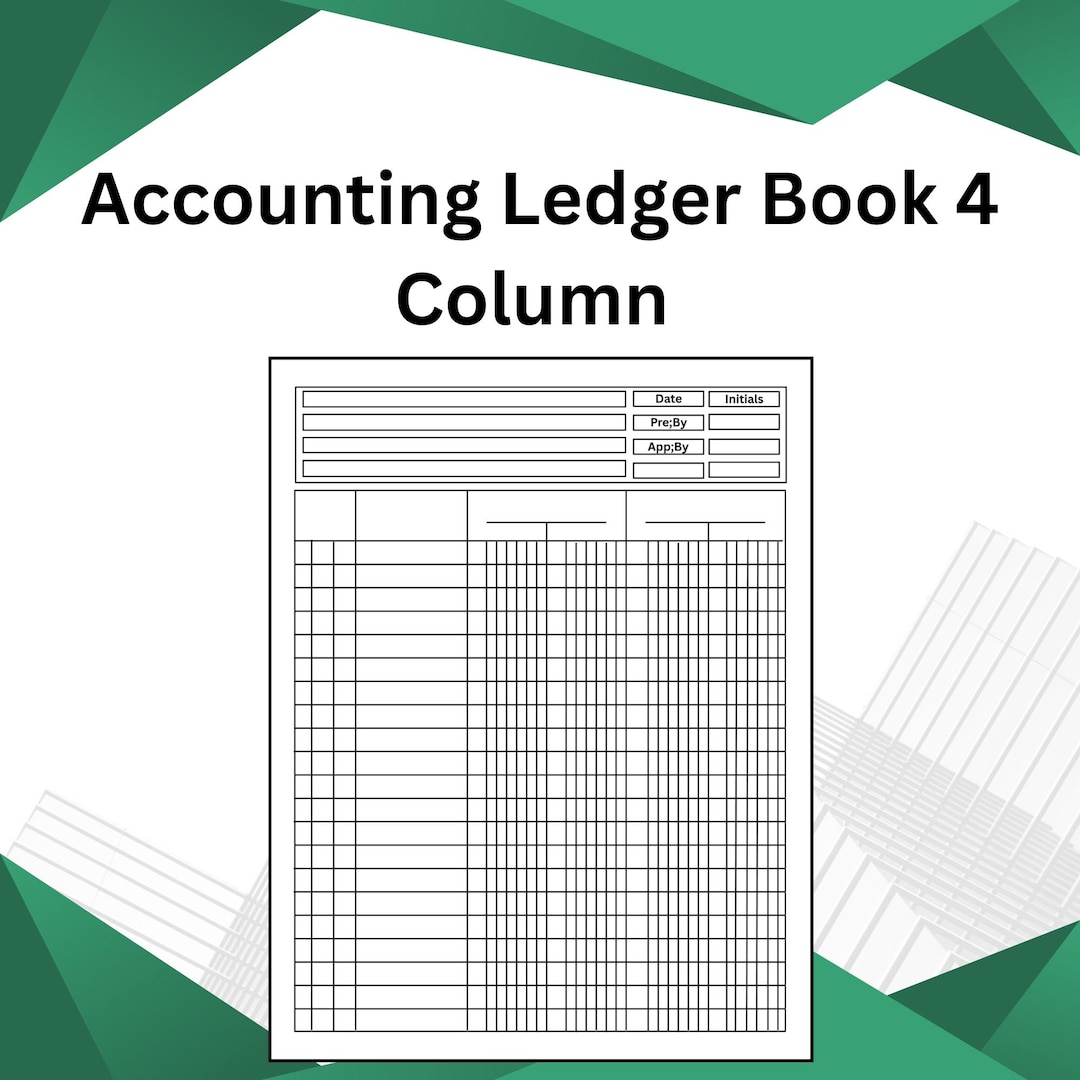 Accounting Ledger Book 4 Column | Ledger Book | Editable | 8.5x11 in ...