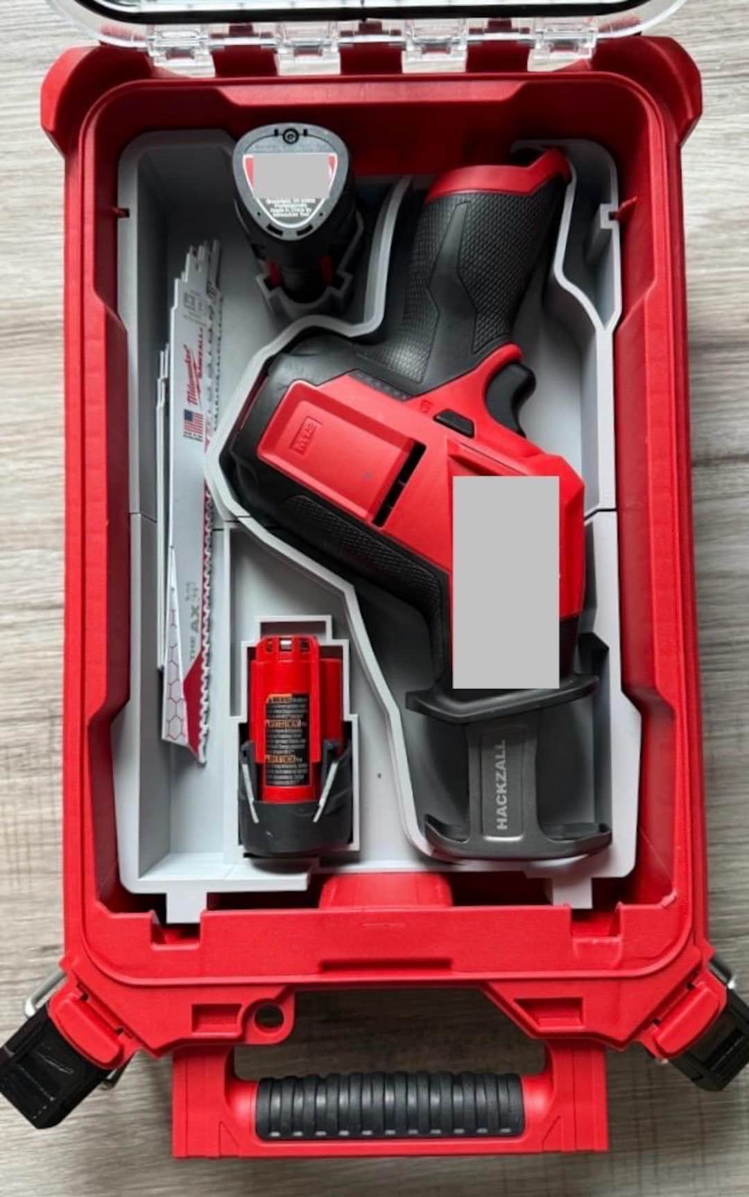 No Tools or Case Packout M12 Hacksaw, Battery, and Blade Storage Insert ...