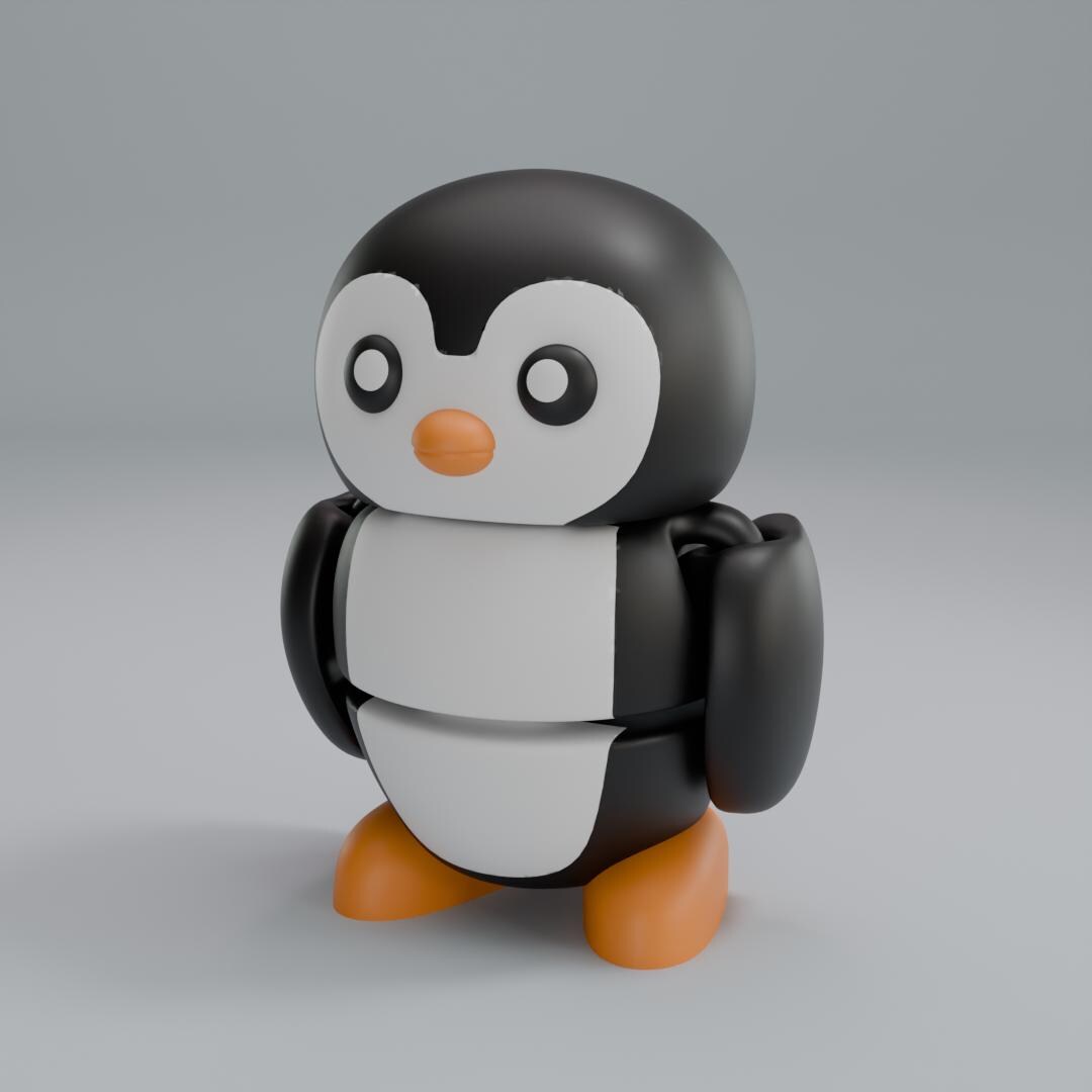 Arctic Penguin Figurine – 3D Printed Articulated Desk Toy | Winter ...