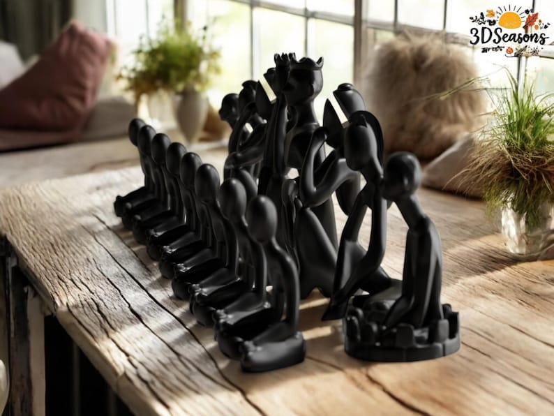Handcrafted Chess Set With Unique Modern Figurines – 3D Printed Chess ...