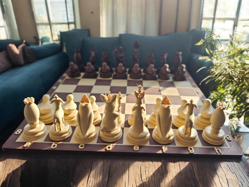 Easter Chess Set With Bunny Pieces – Unique Spring Gift Idea – Handmade ...