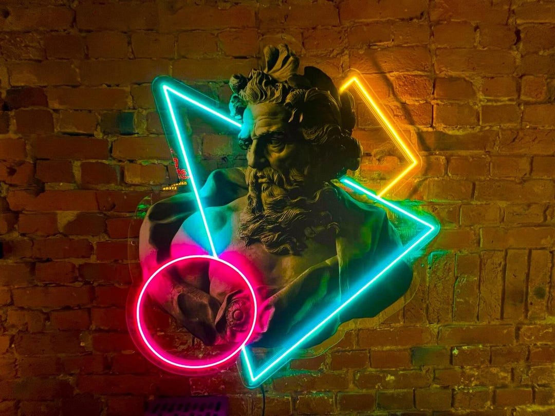 Zeus Neon Sign, God of War Neon Sign, Greece Antique Decor, Custom Neon ...