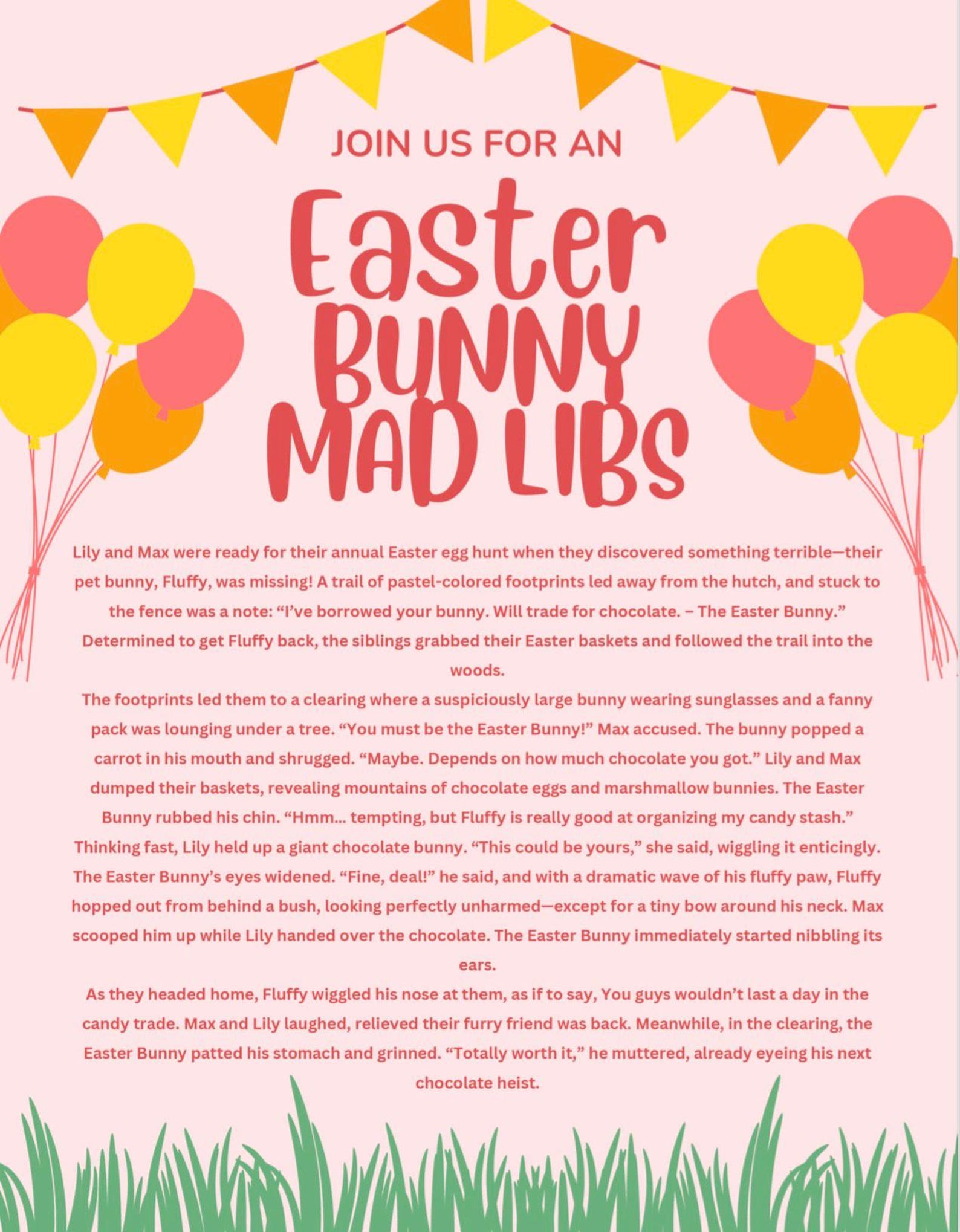 Easter Mad Libs | Printable Easter Game | Easter Activity for Kids and ...