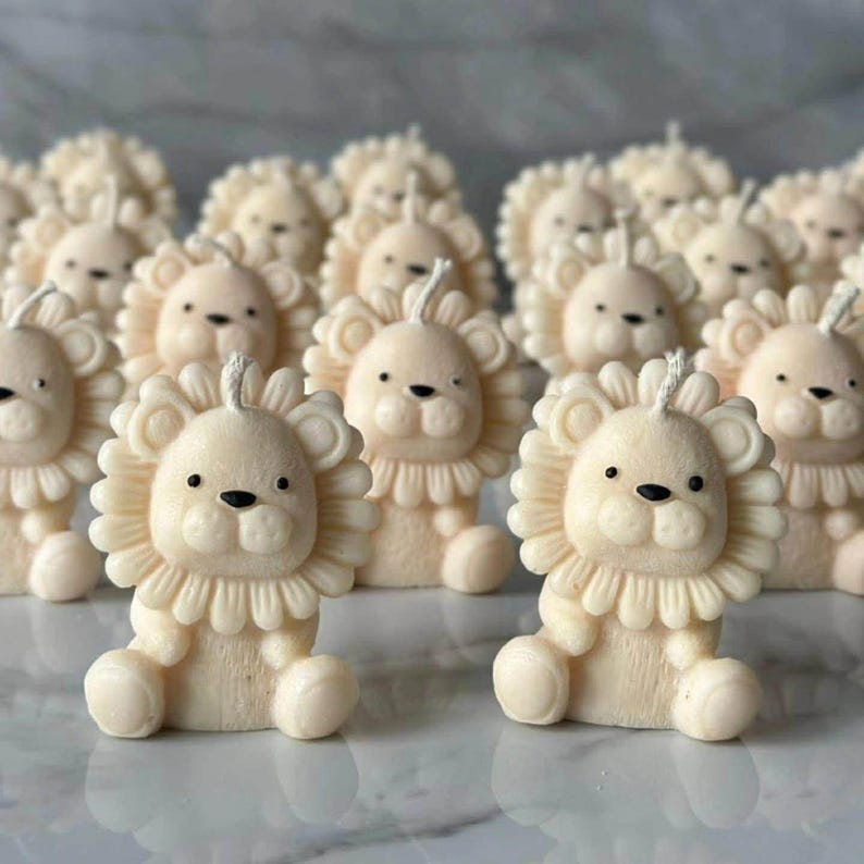 Lion Baby Shower Favors, Scented Lion Candles, Jungle Animal Birthday ...