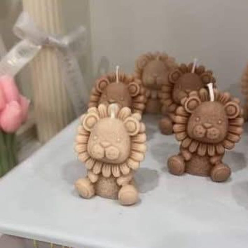 Lion Baby Shower Favors, Scented Lion Candles, Jungle Animal Birthday ...