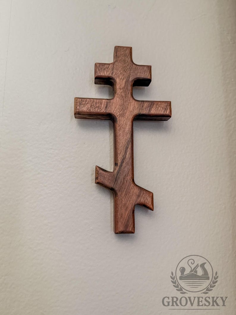 Handcrafted Walnut Orthodox 3-bar Wall Cross - Etsy