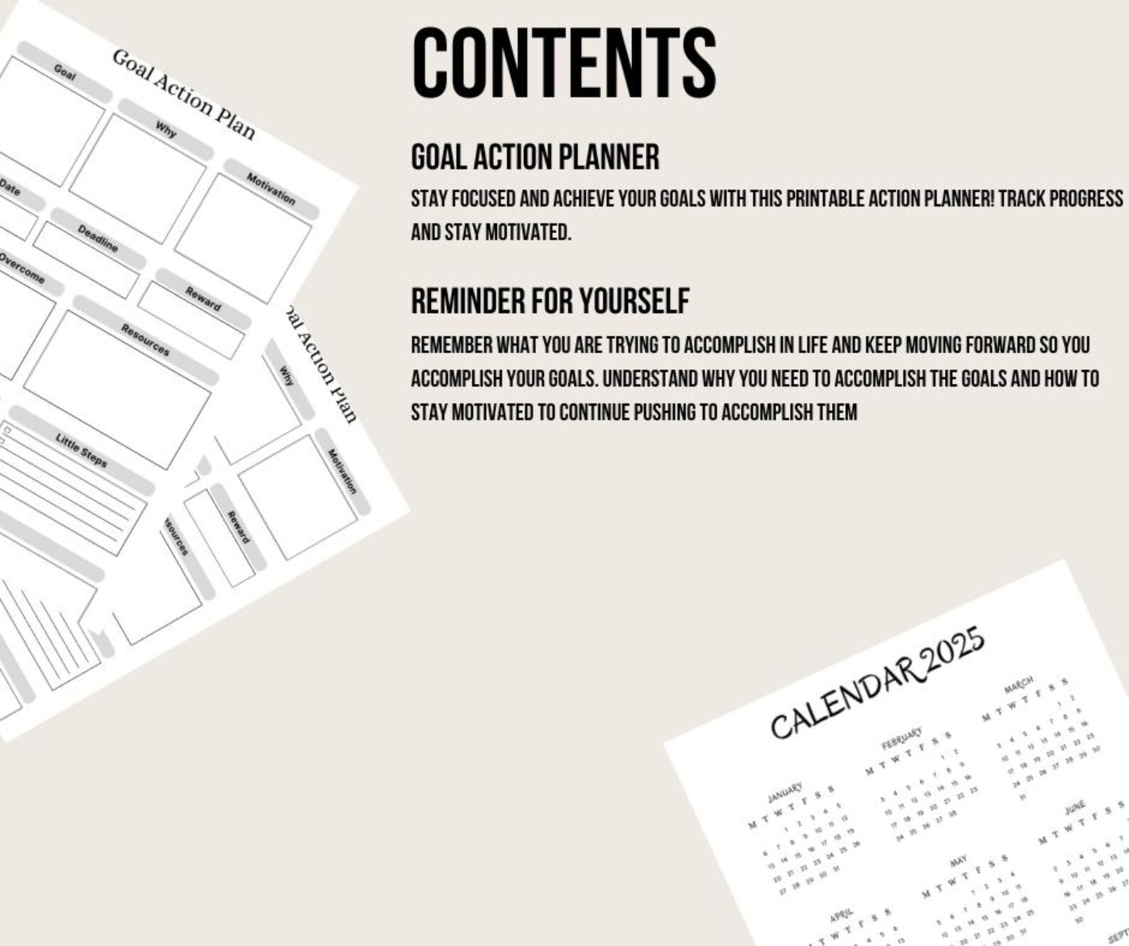 Printable Goal Tracker | Goal Planning and Progress Tracker PDF ...