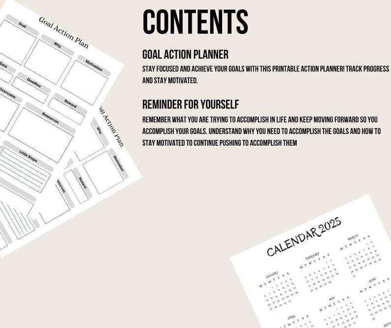 Printable Goal Tracker | Goal Planning and Progress Tracker PDF ...
