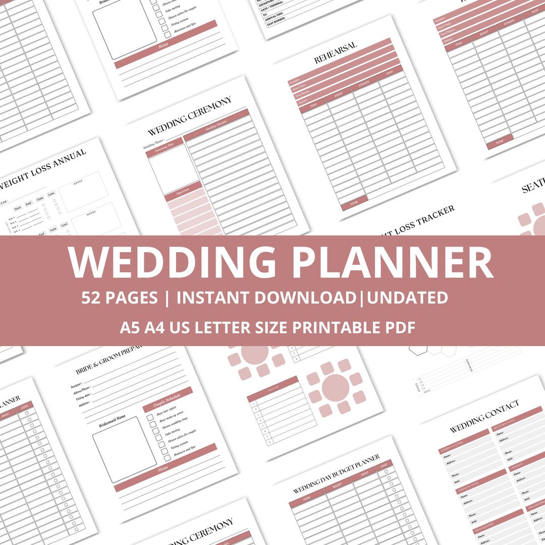 Wedding Planner Printable Printable Wedding Planner Pages Wedding Plan ...