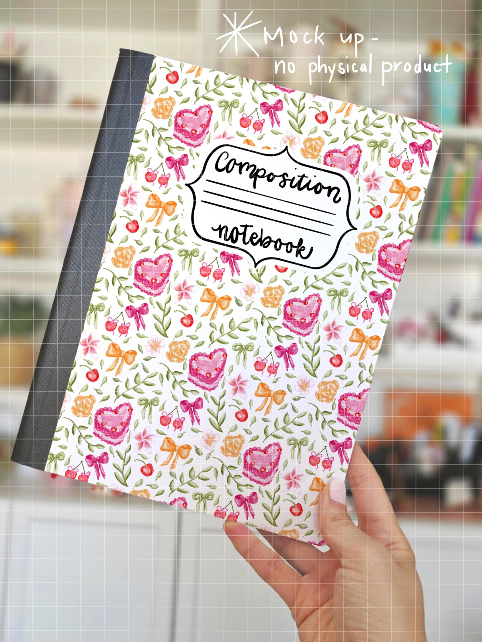 Watercolor Cherry Blossom Notebook Cover: Hand-drawn PNG (digital ...