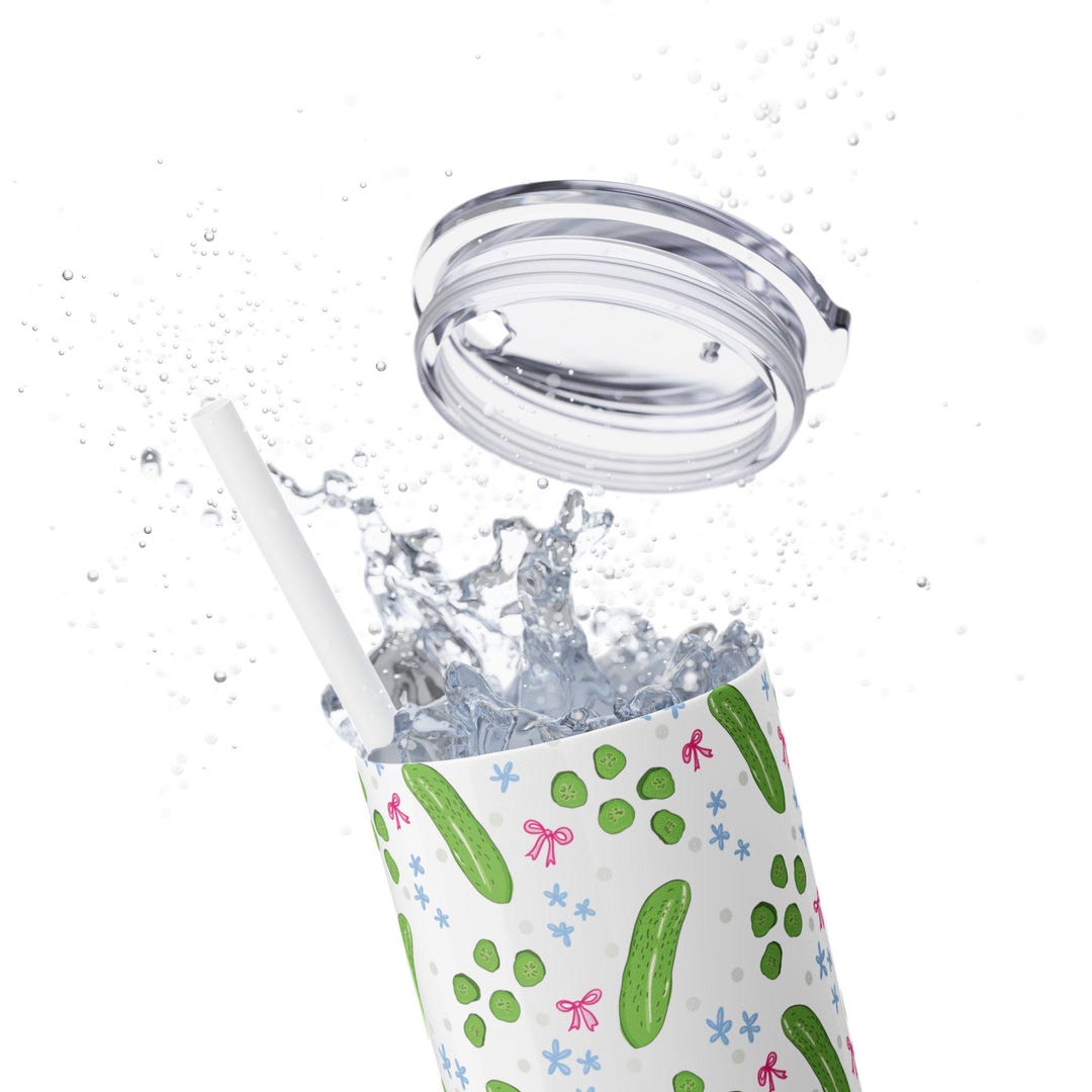 Pickles Skinny Tumbler 20oz Cute Bows Emotional Support Pickle Fun ...