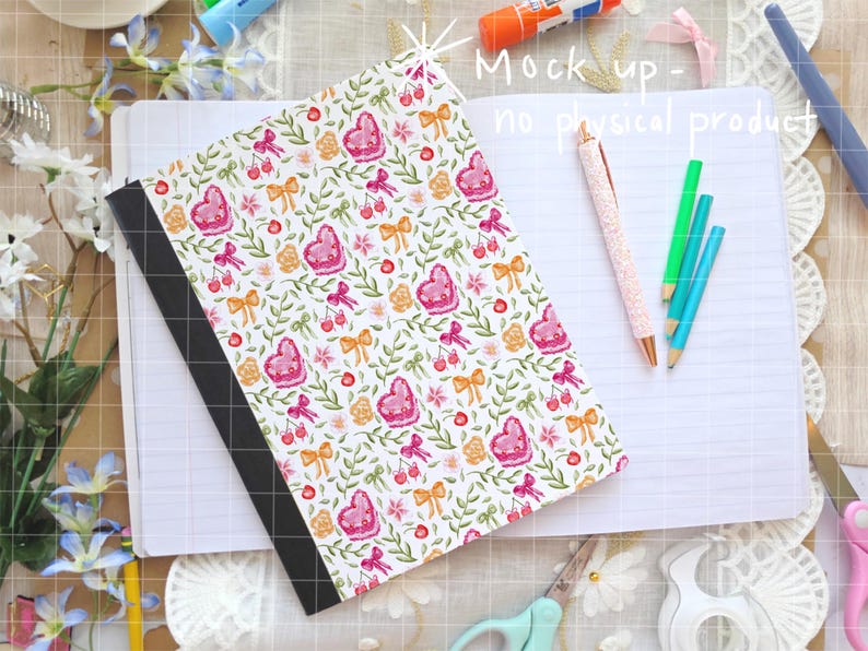 Watercolor Cherry Blossom Notebook Cover: Hand-drawn PNG (digital ...