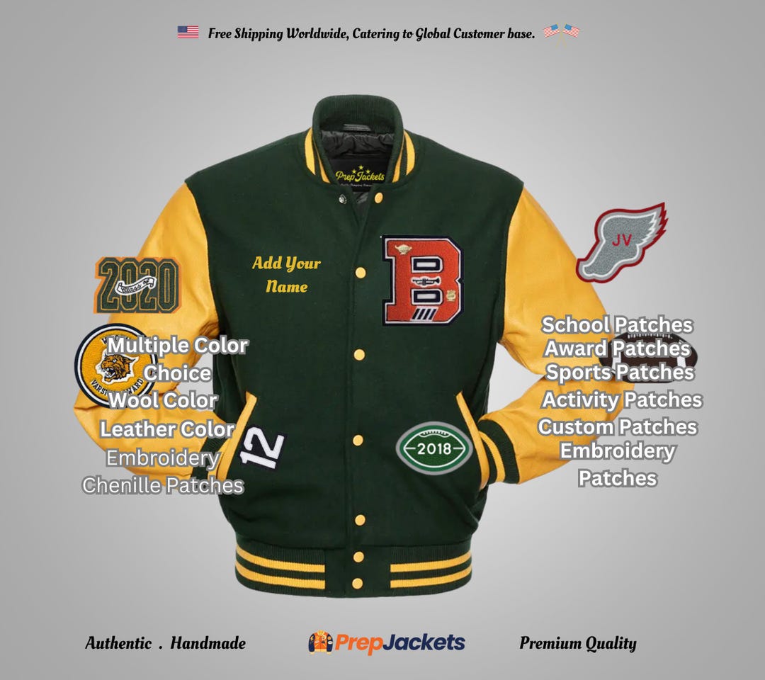 Custom Varsity Letterman Jacket – High School, Name & Patches - Etsy
