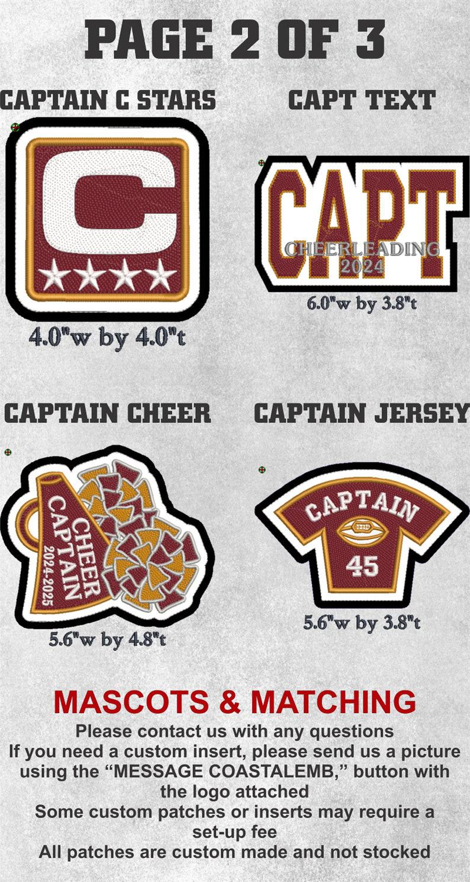 Chenille Captain & MVP Custom Letterman Jacket Patches - Etsy