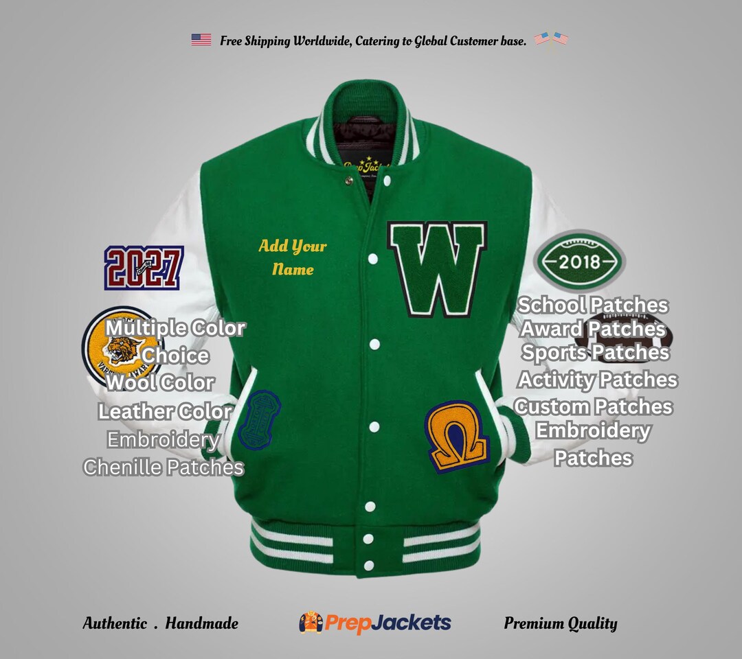 Custom High School Letterman Jacket – Personalized Patches, Name & Year ...