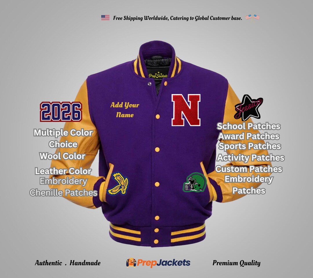 Custom Varsity Letterman Jacket – Embroidered Name & Patches - Etsy