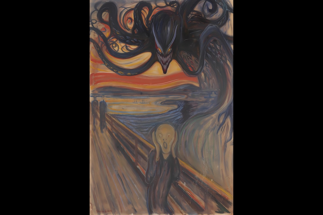 Haunted - Repainting of Edvard Munch's "the Scream" - Art Print for ...