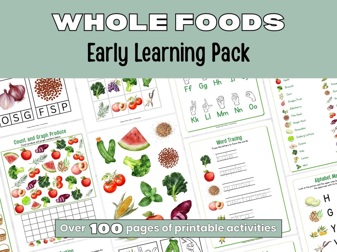 Whole Foods A-Z Early Learning Pack: Homeschooling Activities, Ages 3 ...