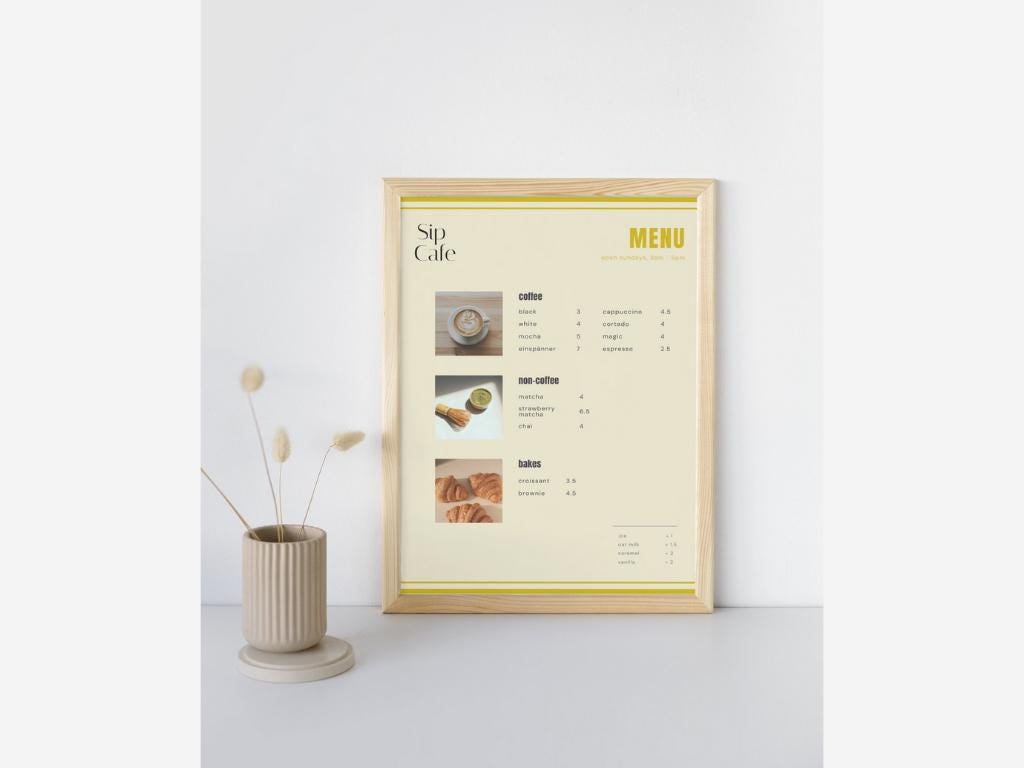 Minimal Cafe Menu | Editable Template | Fully Customisable Template ...