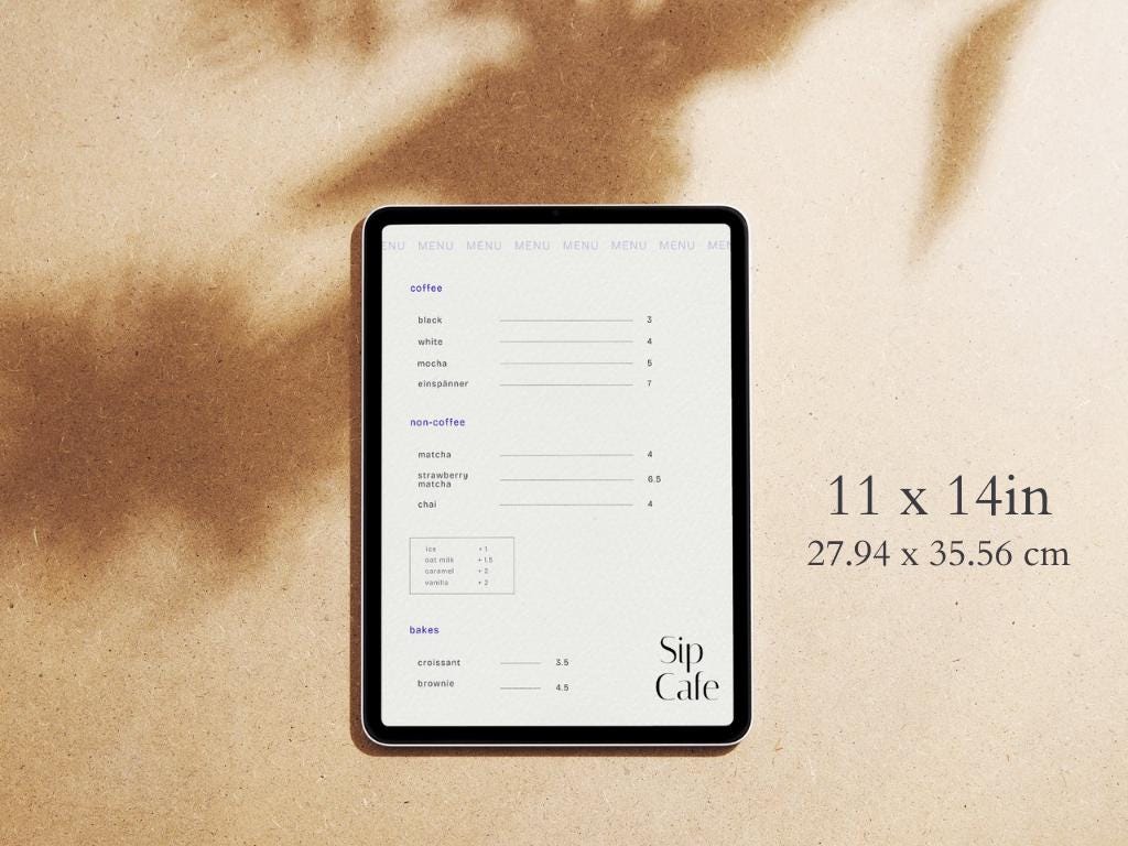 Minimal Cafe Menu | Editable Template | Fully Customisable Template ...