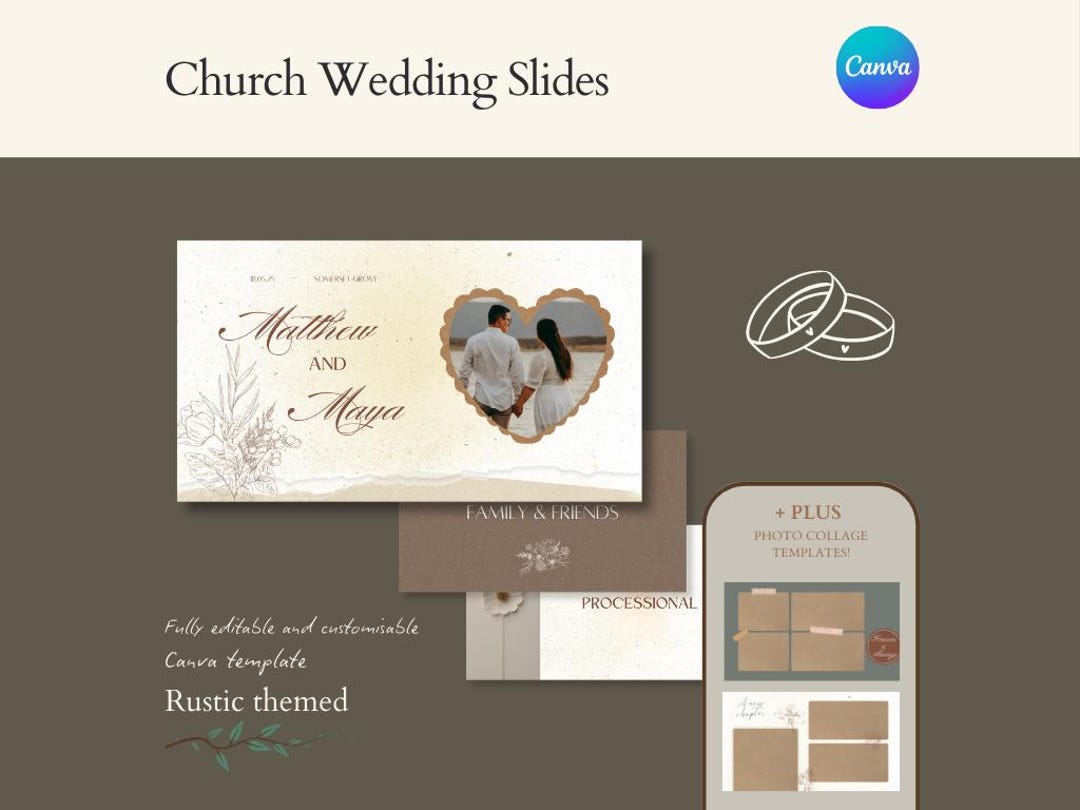 Church Wedding Slides Template | Wedding Slideshow Template | Rustic ...