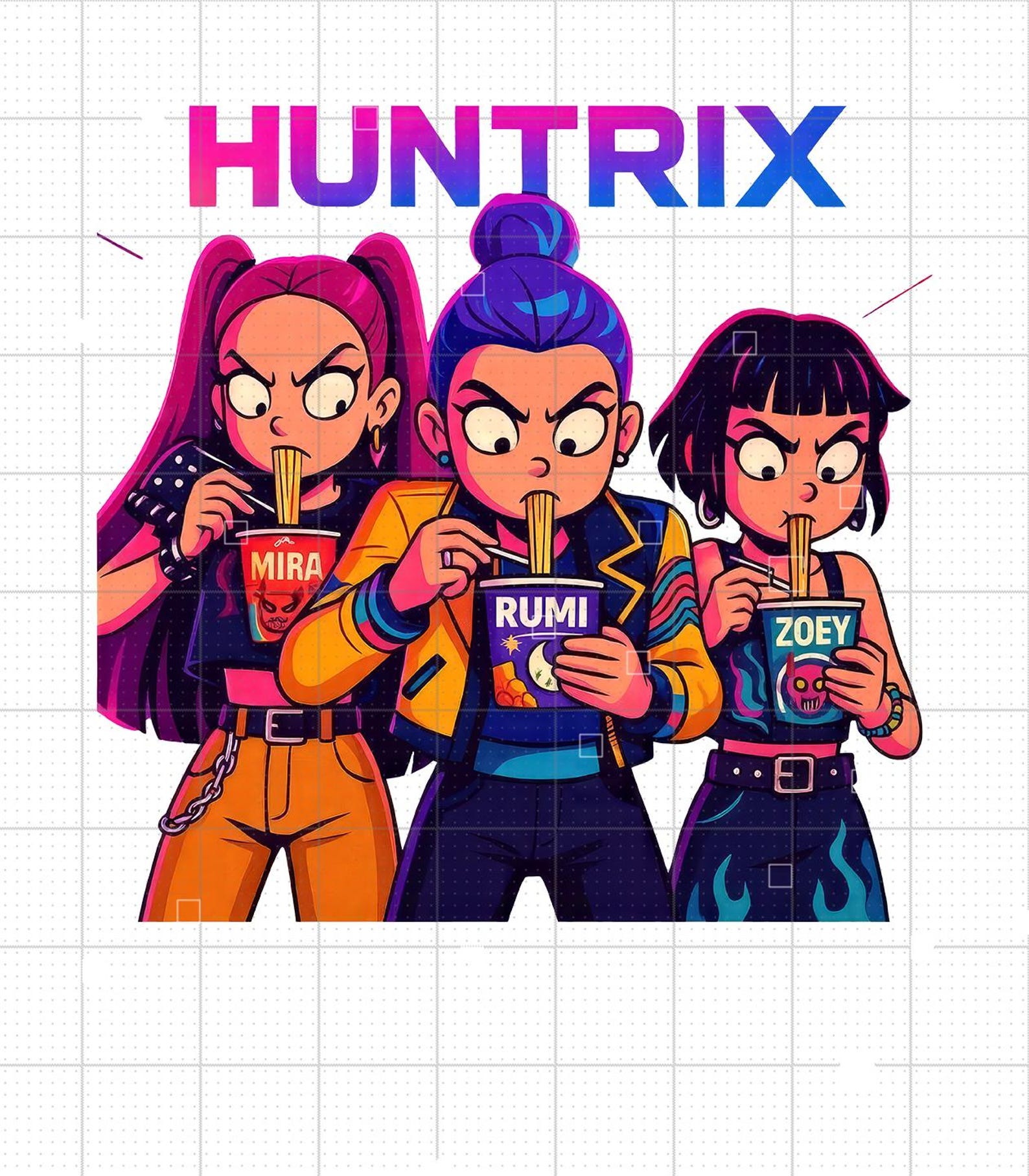 Huntrix Kpop Demon Hunters Png, Kpop Idol Group Png, Huntrix Girl Png ...