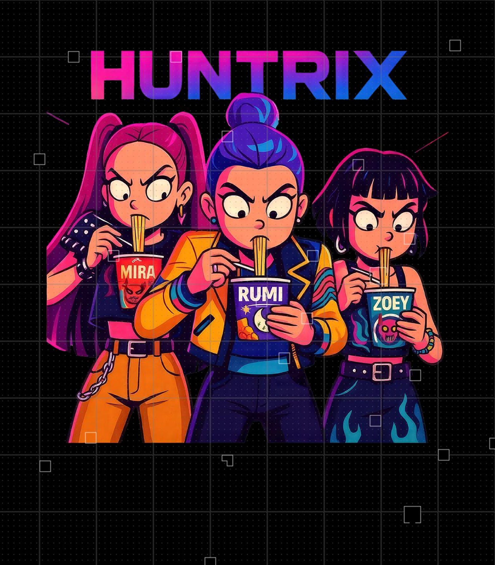 Huntrix Kpop Demon Hunters Png, Kpop Idol Group Png, Huntrix Girl Png ...