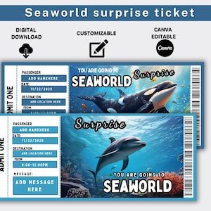 Editable Seaworld Trip Ticket Template, Boarding Pass Ticket, Ticket ...
