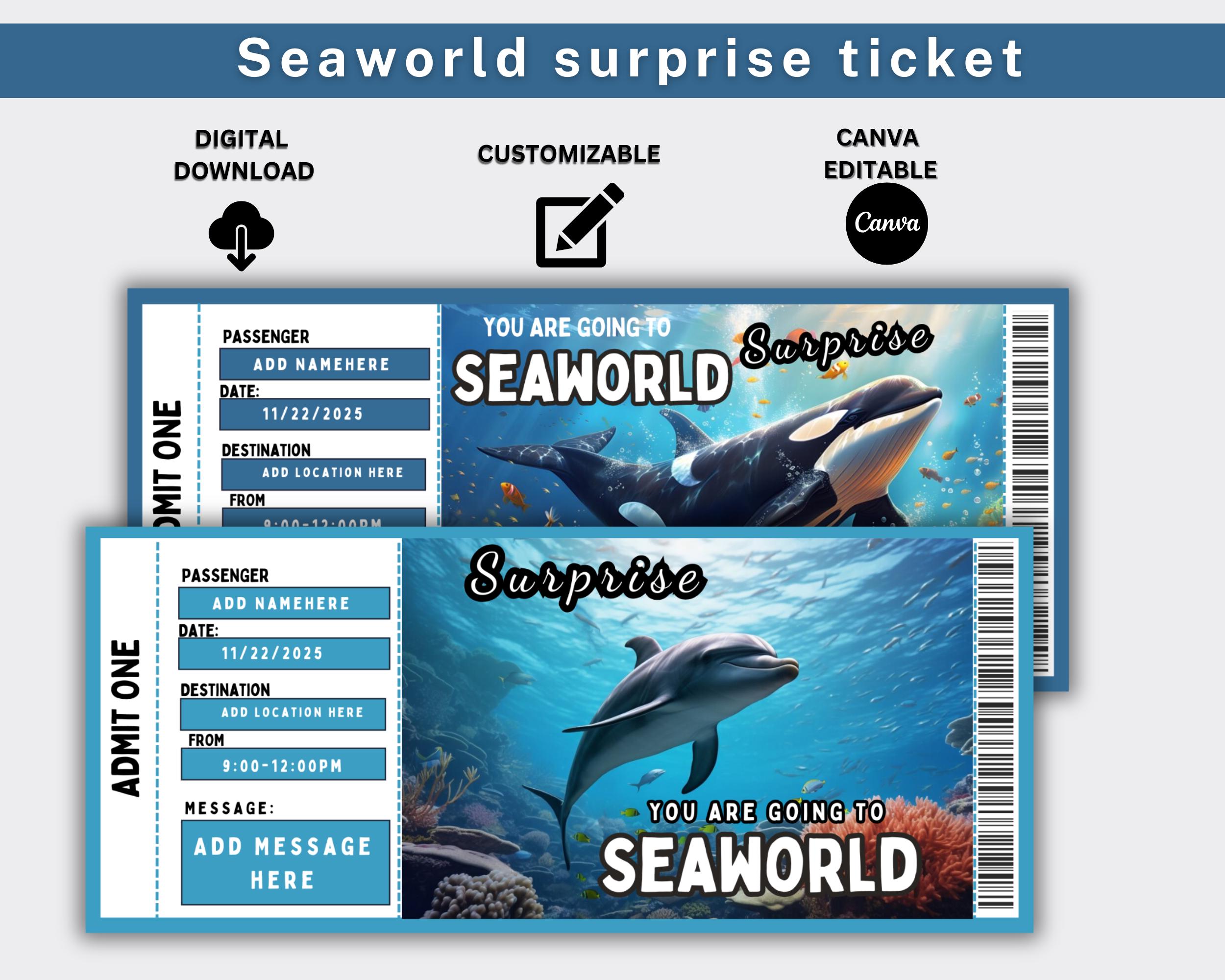 Editable Seaworld Trip Ticket Template, Boarding Pass Ticket, Ticket ...