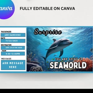 Editable Seaworld Trip Ticket Template, Boarding Pass Ticket, Ticket ...