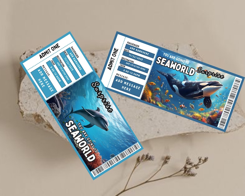 Editable Seaworld Trip Ticket Template, Boarding Pass Ticket, Ticket ...