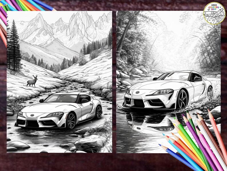 Toyota Supra Coloring Book: 50 Pages of High-speed Car Fun (PDF ...