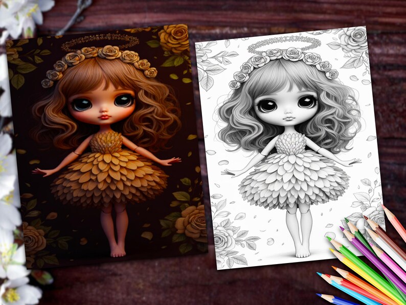 25 Cute Fantasy Doll Coloring Pages | Kawaii Fantasy Doll Coloring Book ...