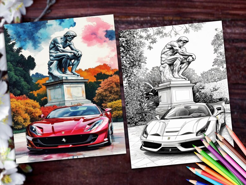 Ferrari Coloring Book: 50 Pages of Supercar Fun (digital Download) - Etsy