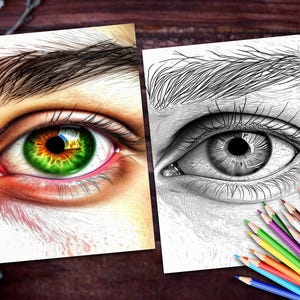 50 Realistic Human Eye Coloring Pages – Adult and Kids Coloring Book ...