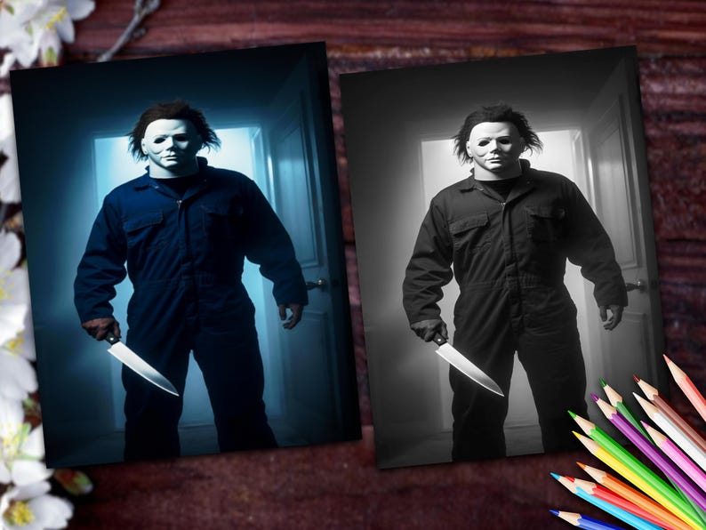 Horror Movie Icons Coloring Book | 35 Slasher Pages (download PDF) - Etsy