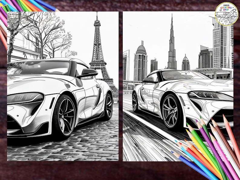 Toyota Supra Coloring Book: 50 Pages of High-speed Car Fun (PDF ...