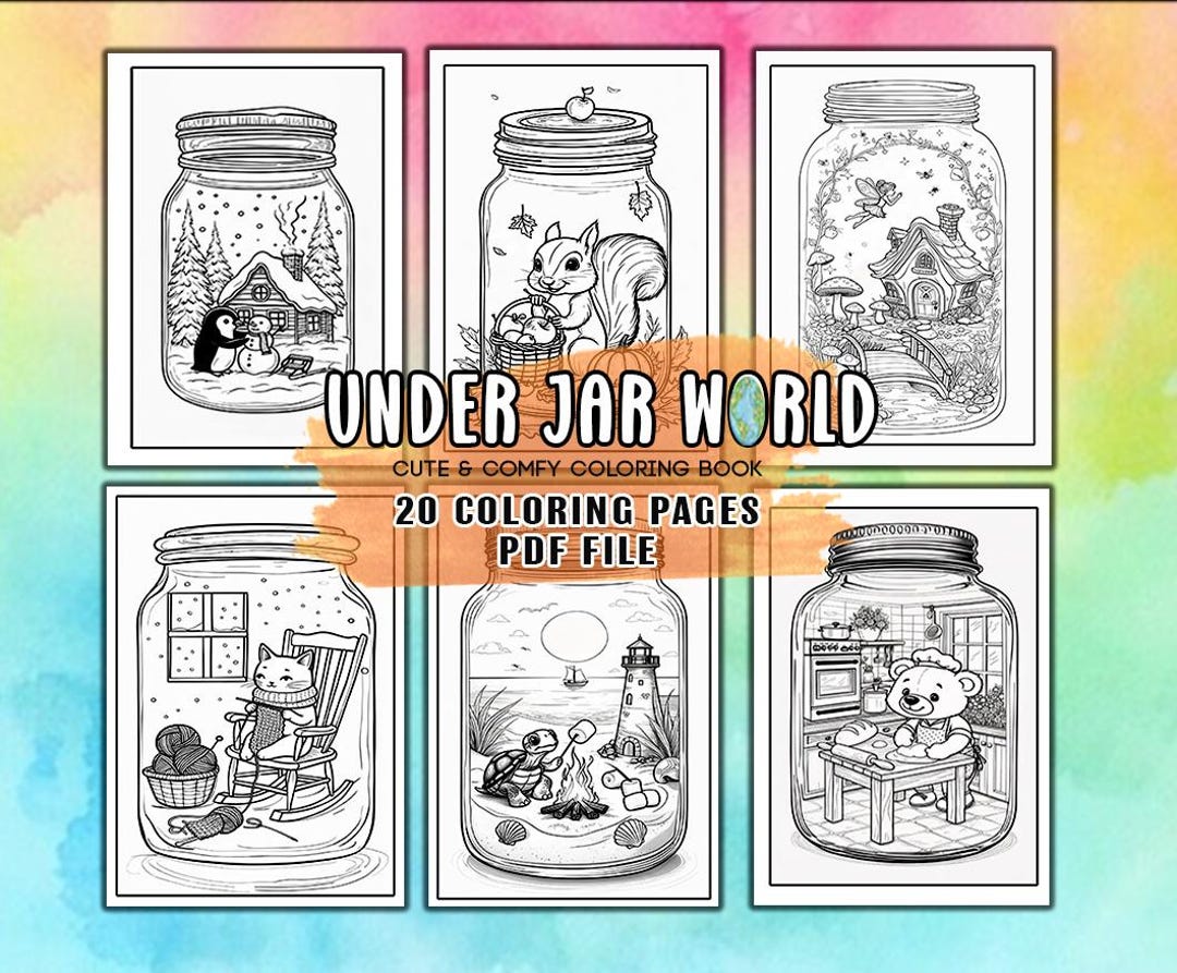 Bold and Easy Life in a Jar Coloring Book – Cute Kawaii Jars, Relaxing ...