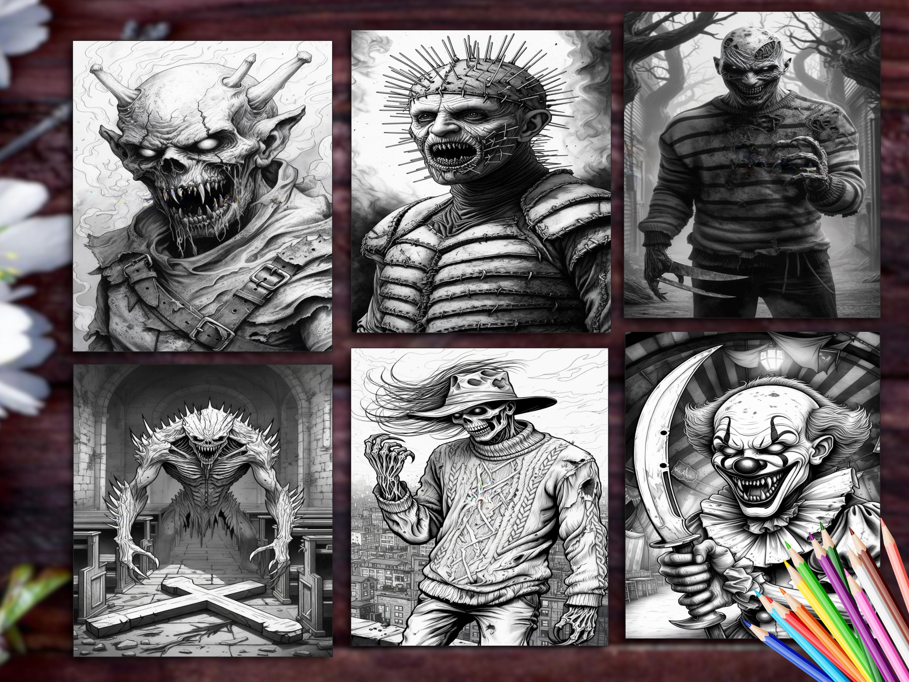 Horror Movie Icons Coloring Book | 35 Slasher Pages (download PDF) - Etsy