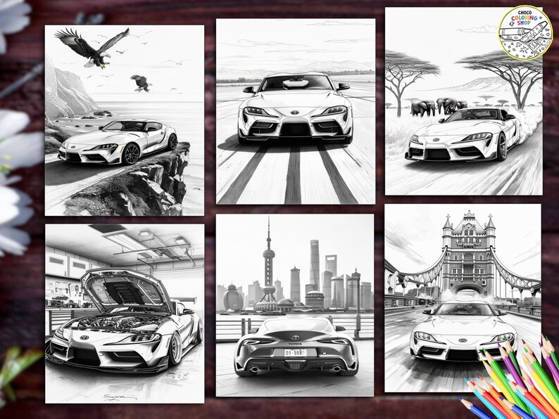 Toyota Supra Coloring Book: 50 Pages of High-speed Car Fun (PDF ...