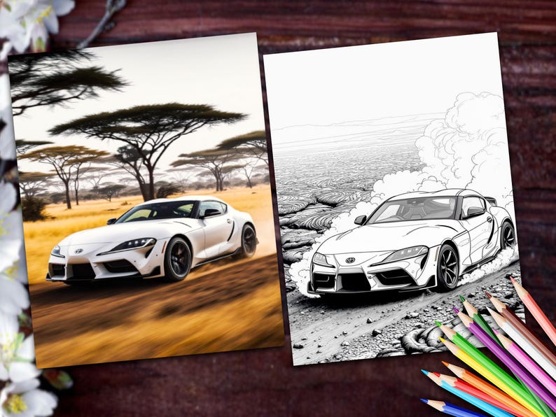Toyota Supra Coloring Book: 50 Pages of High-speed Car Fun (PDF ...