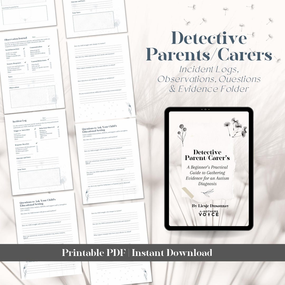 Detective Parent Carers | Autism Observation Log, Incident Log ...