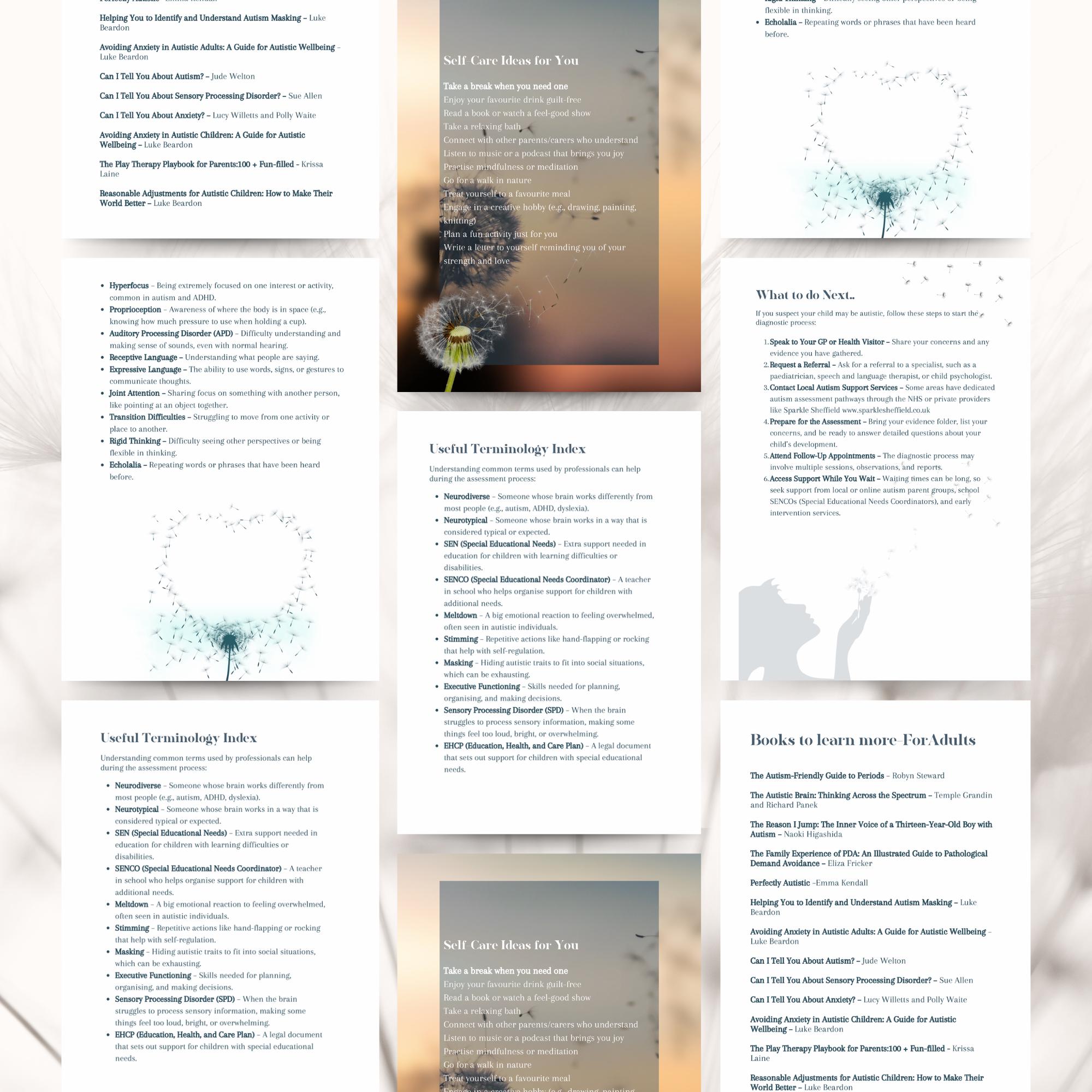 Printable Autism Support Information Pack for Parents and Carers ...