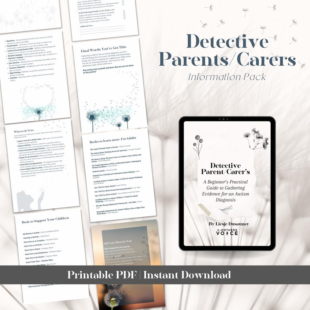 Printable Autism Support Information Pack for Parents and Carers ...