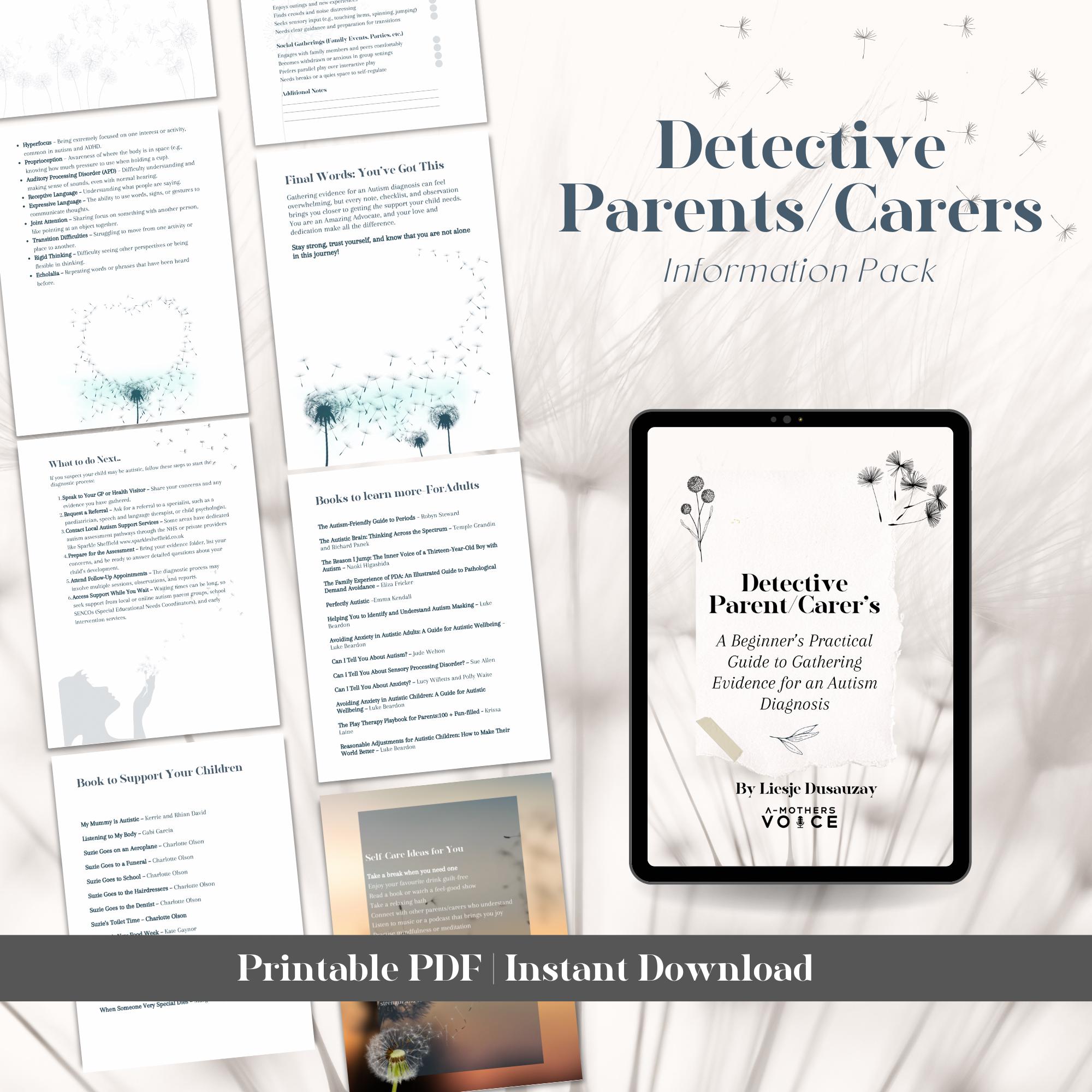 Printable Autism Support Information Pack for Parents and Carers ...
