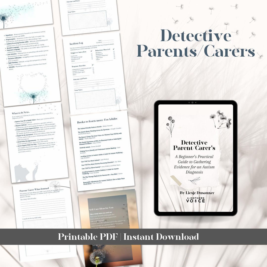 Printable Autism Support Workbook | Parent & Carer Toolkit for Tracking ...
